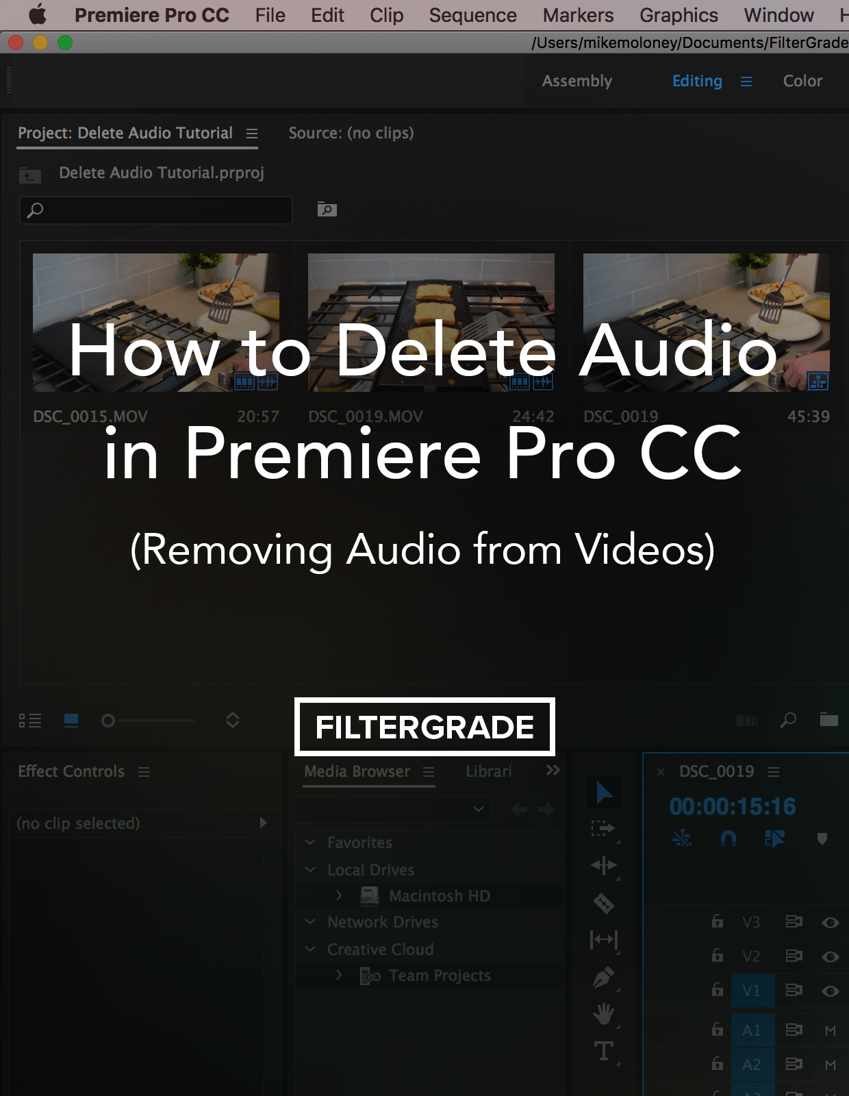 How To Delete Audio In Premiere Pro CC Removing Audio From Videos 