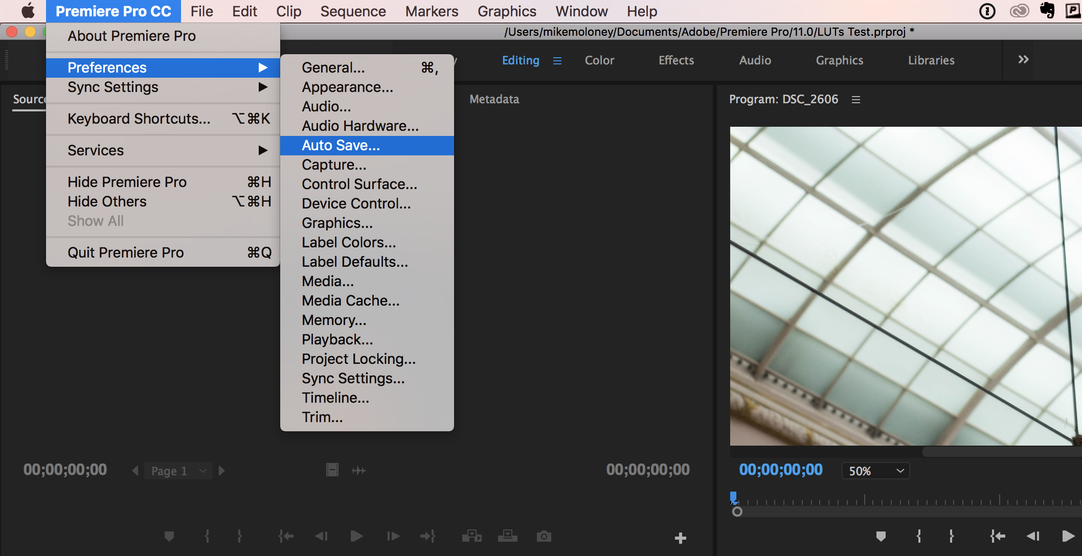 Using The Auto Save Feature In Premiere Pro FilterGrade
