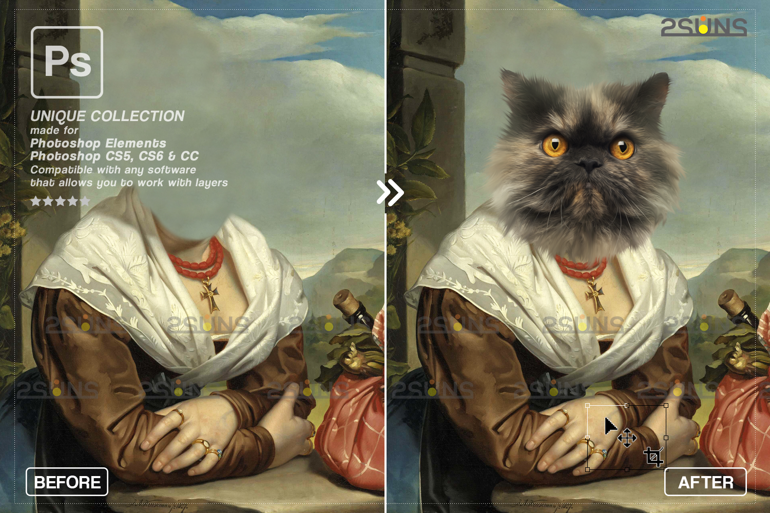 Royal Pet Portrait Templates Vol 16 Digital Pet Art Pet FilterGrade