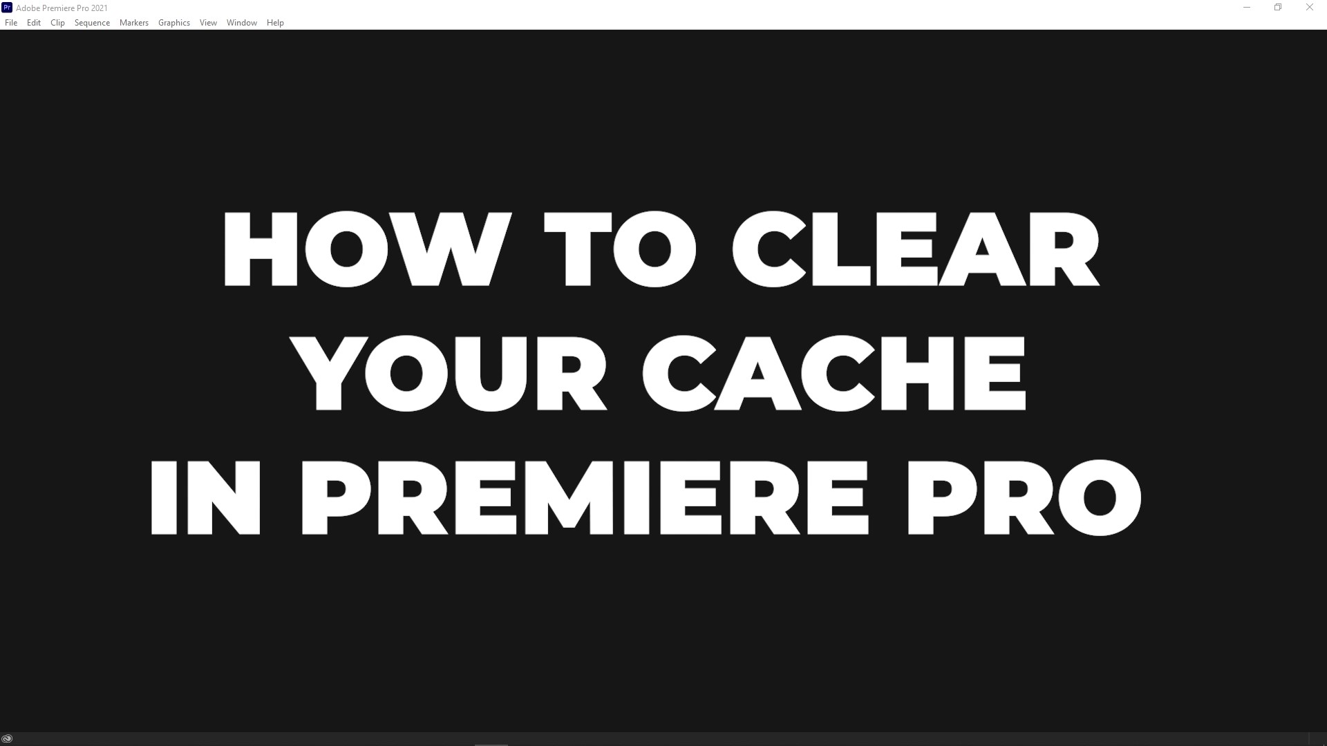 How To Clear Your Cache In Premiere Pro FilterGrade