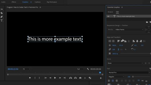 How To Center Text In Premiere Pro FilterGrade