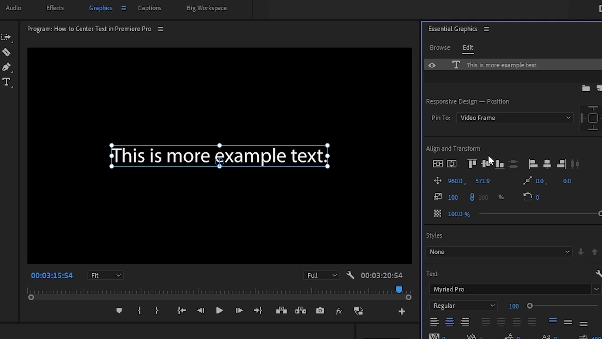 How To Center Text In Premiere Pro FilterGrade