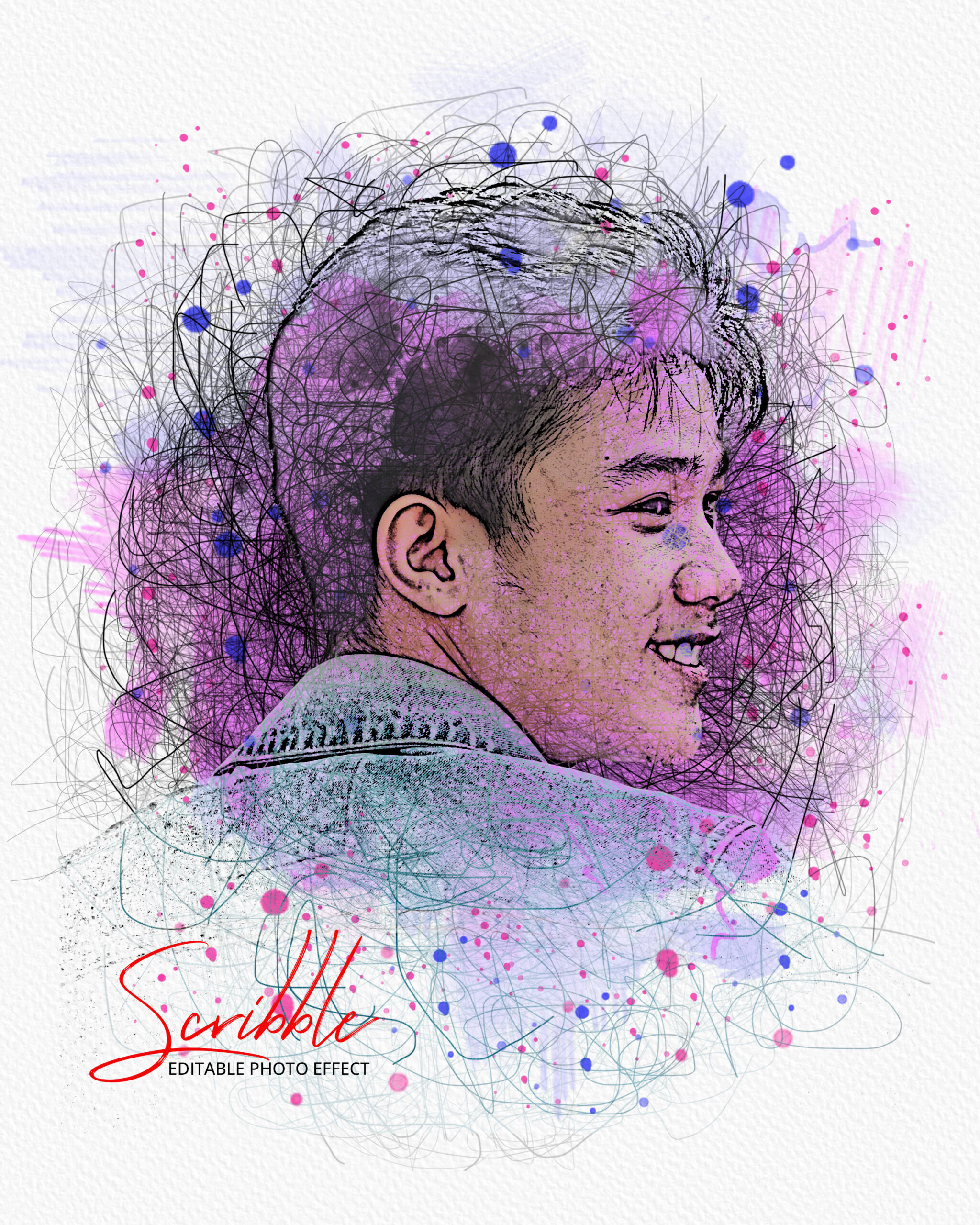Colored Scribble Art Effect FilterGrade