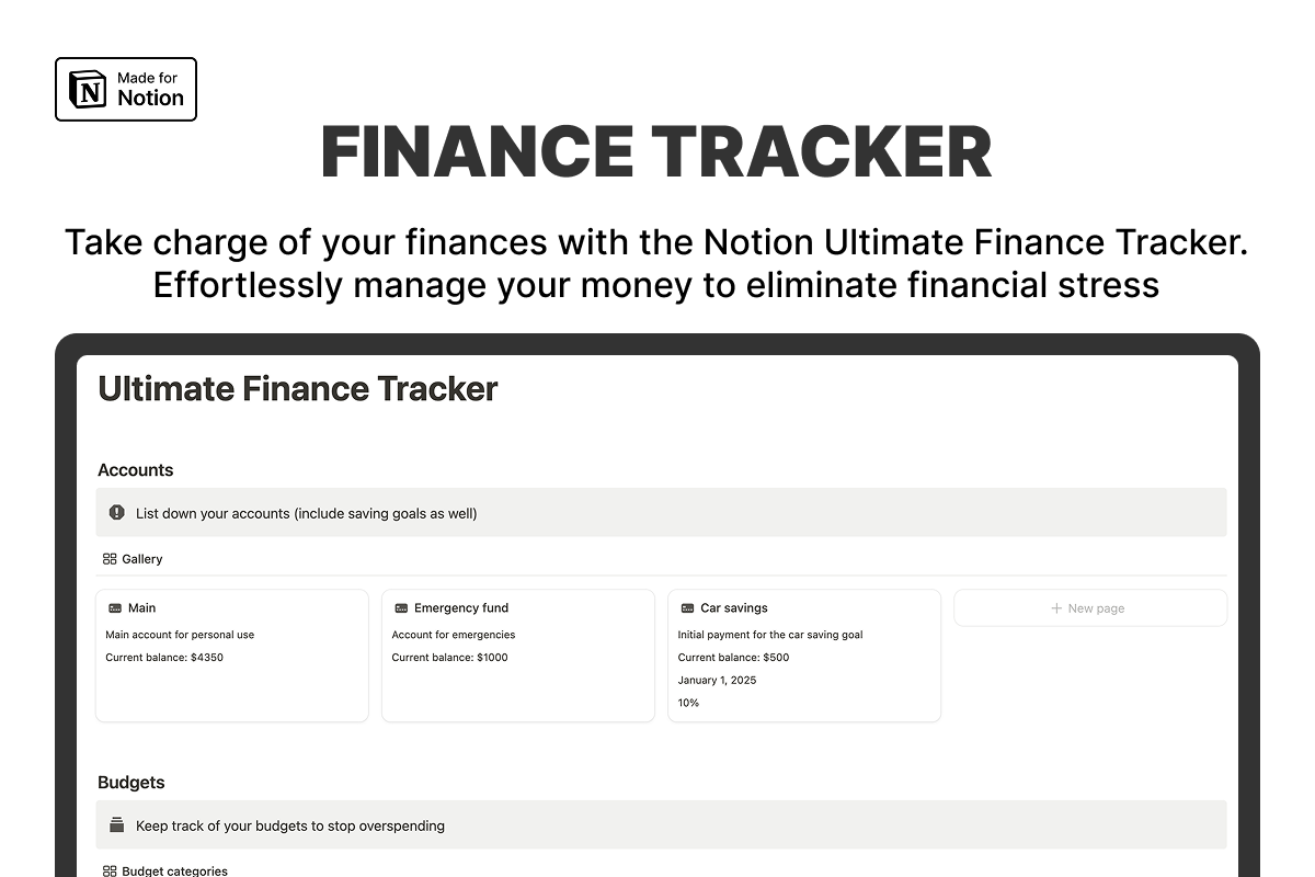 Ultimate Finance Tracker Notion Template Filtergrade